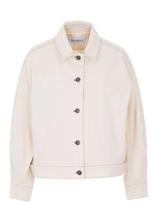 Max Mara Cotton Blend Jacket - White