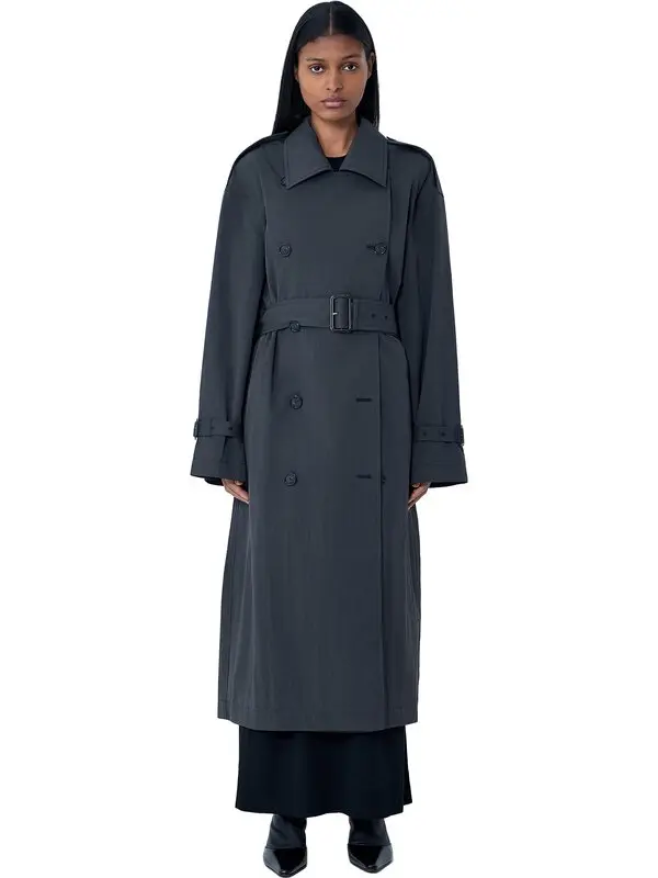 TOTEME Double-breasted Trench Coat With Belt - Black