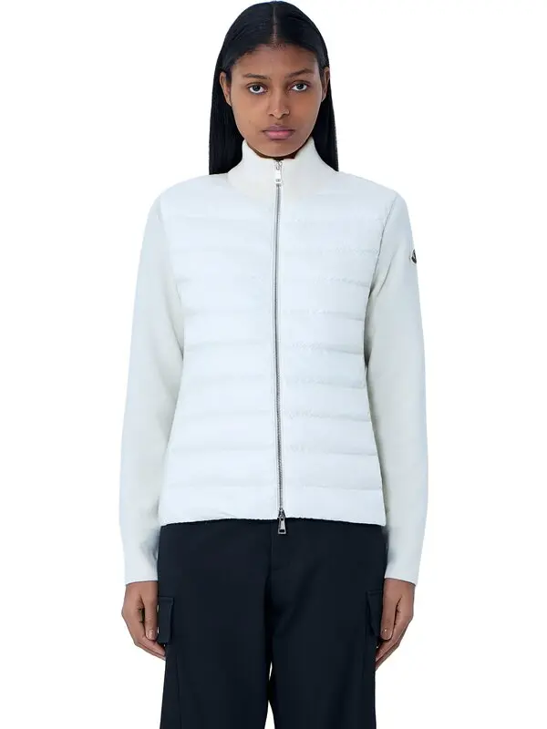 Moncler Quilted Zip-up Jacket - White
