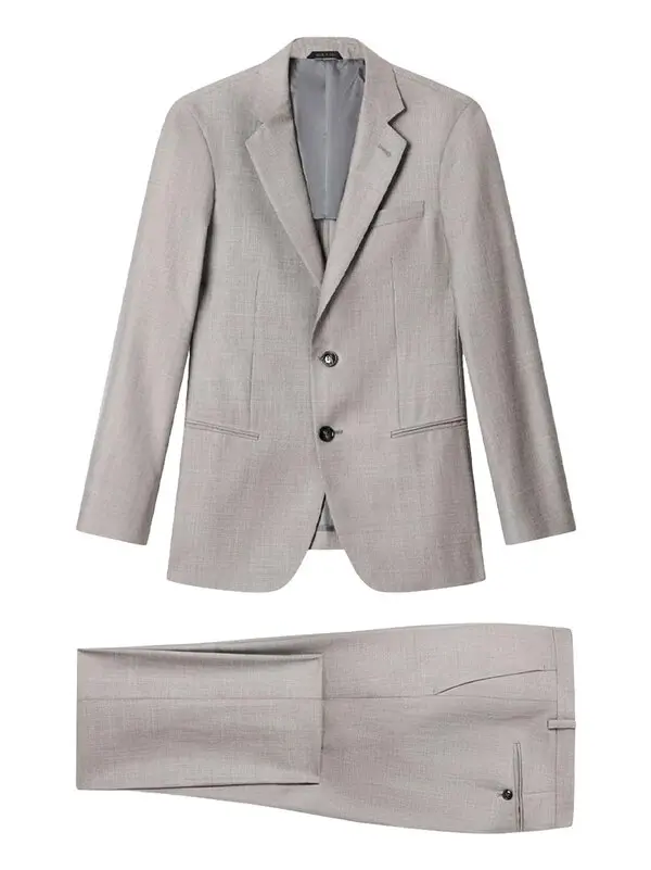 Giorgio Armani Soho Line Single-breasted Suit In Wool, Silk And Linen Grisaille - Gray