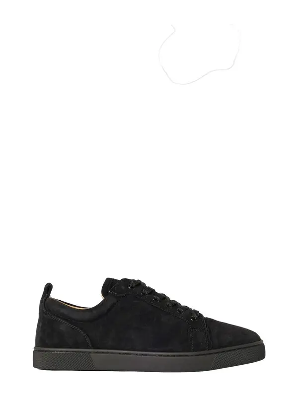 CHRISTIAN LOUBOUTIN Calf Leather Lace Up Sneakers - Black