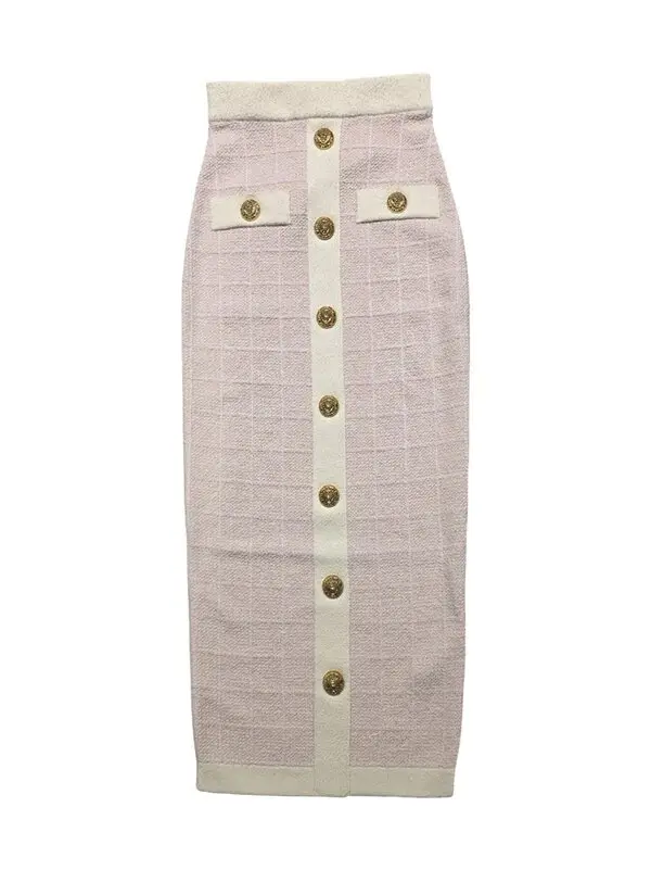 Balmain Embellished Button Skirt - Multicolor