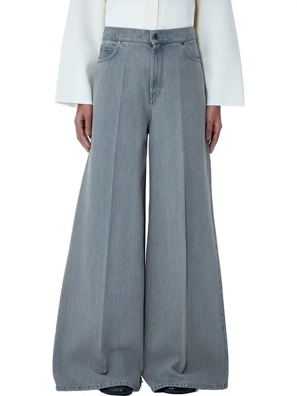 Max Mara Wide-leg Denim Jeans - Gray