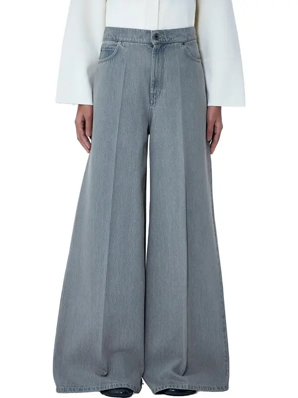 Max Mara Wide-leg Denim Jeans - Gray