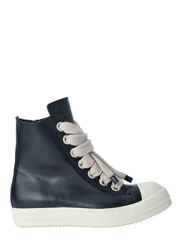 Rick Owens Jumbolace Low-top Leather Sneakers - Black