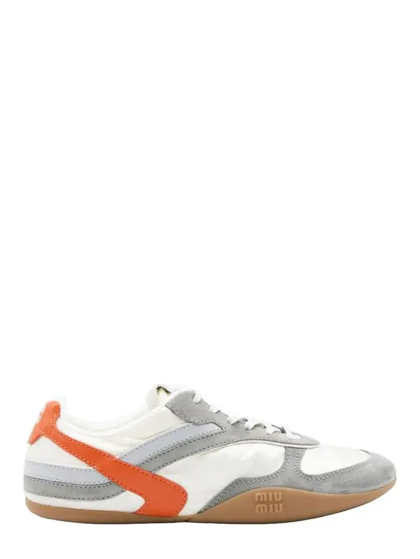 Miu Miu Calf Leather And Polyester Sneakers - Multicolor