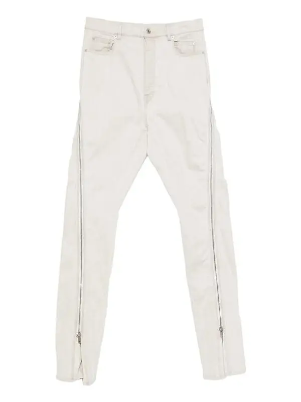 Rick Owens Bootcut Jeans With Side Zips - Cream