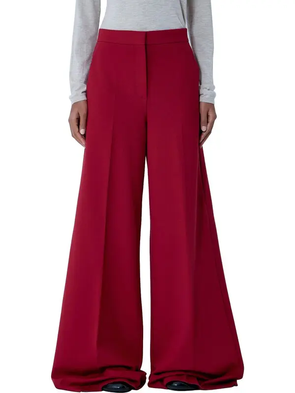 Max Mara High-rise Wide-leg Tailored Pants - Red