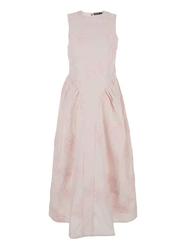 ROTATE BY BIRGER CHRISTENSEN Sleeveless Embroidered Stretch Tech Fabric Dress - Multicolor