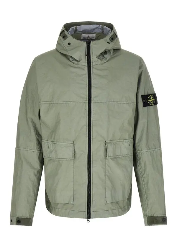Stone Island 3l Tc Membrane Hooded Jacket - Green