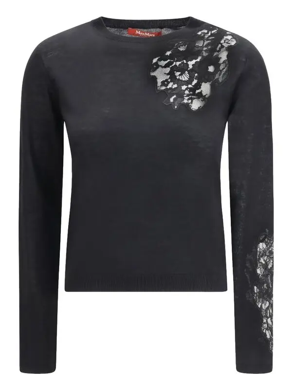 Max Mara Lace Embellished Sweater - Black