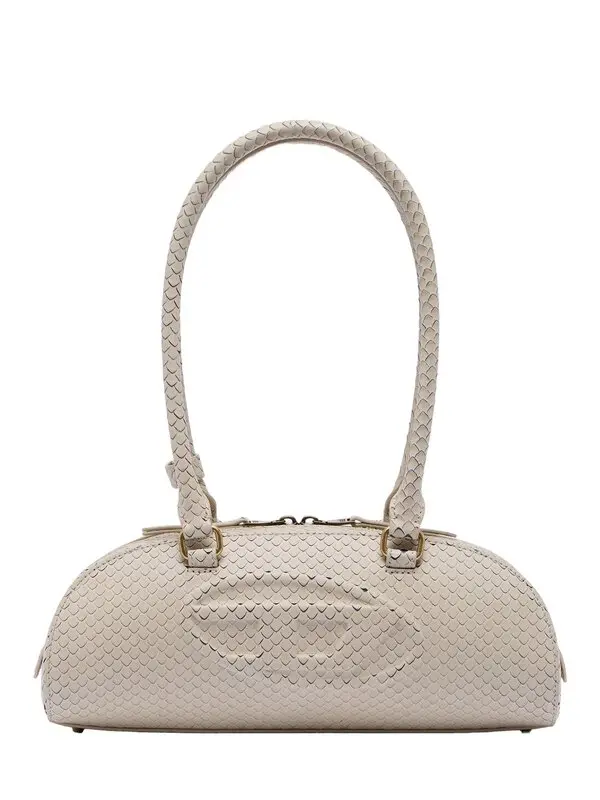 DIESEL® 1dr Python-effect Leather Shoulder Bag - Cream