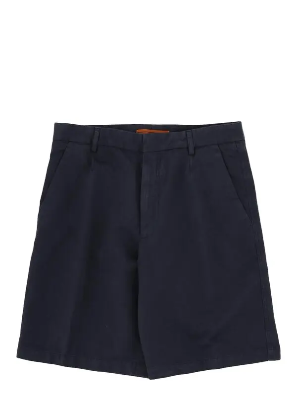 Zegna Cotton And Linen Blend Shorts - Blue