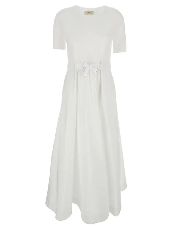 Herno Long Dress With Front Bow Detail In Tech Fabric - Multicolor