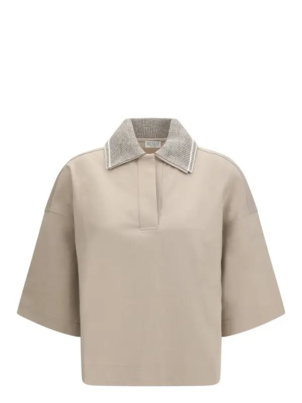 Brunello Cucinelli Interlock Couture Polo Shirt - Cream