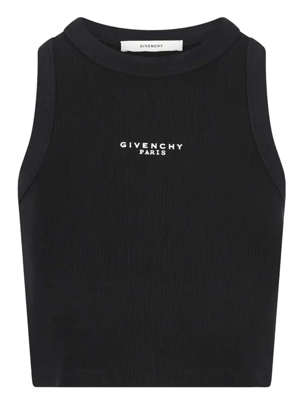 Givenchy Ribbed Crewneck Tank Top - Black