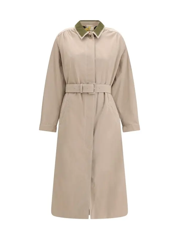 Marni Gabardine Trench Coat With Contrasting Details - Pink