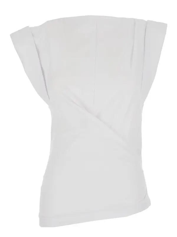 Isabel Marant Étoile Maisan" Asymmetrical Cotton T-shirt With Embroidered Logo - White