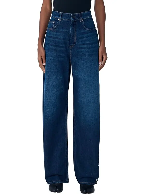 Sportmax Five-pocket Jeans With Button Detailed Side Seams - Blue