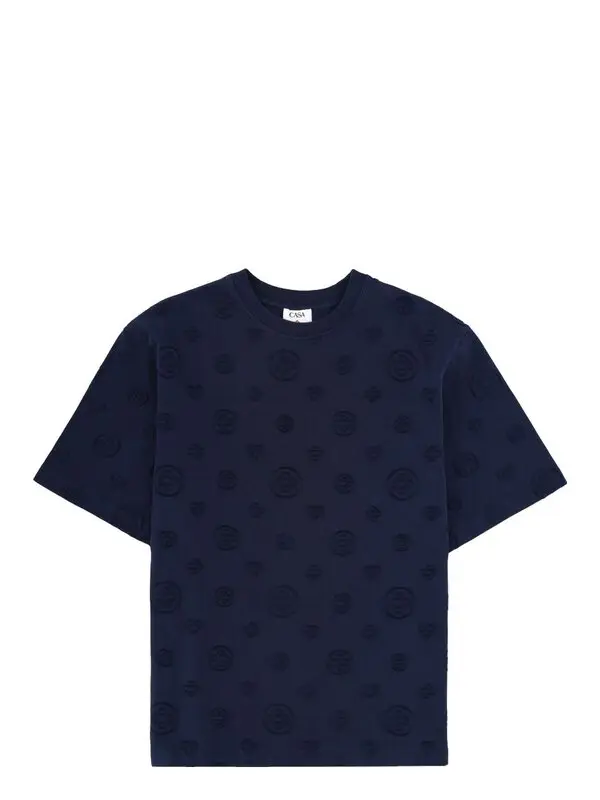 Casablanca T-shirt With Monogram Details - Blue