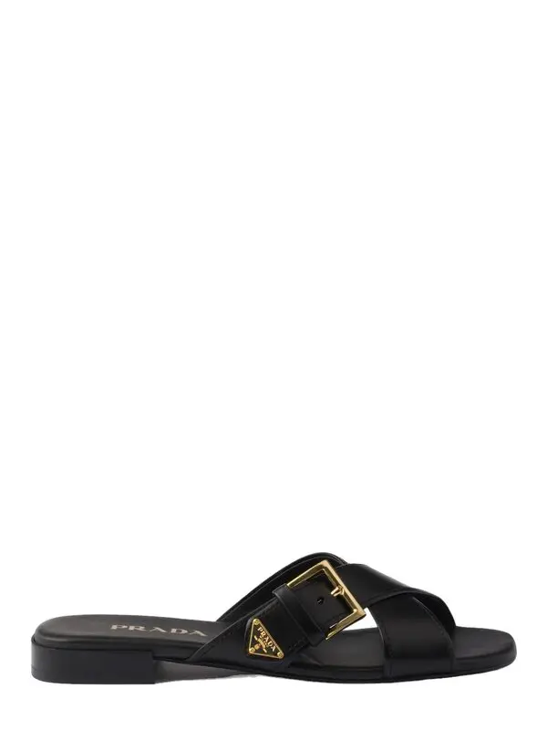 Prada Heeled Sandals With Buckled Straps - Black
