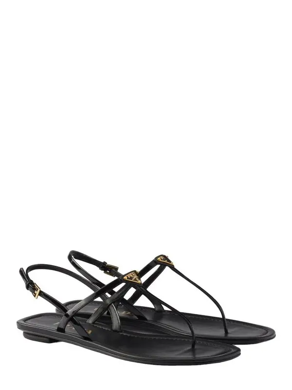 Prada Calf Leather Sandals - Black