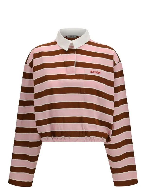 Prada Long-sleeve T-shirt In Filo Di Scozia Cotton With Baiadera Stripe - Multicolor