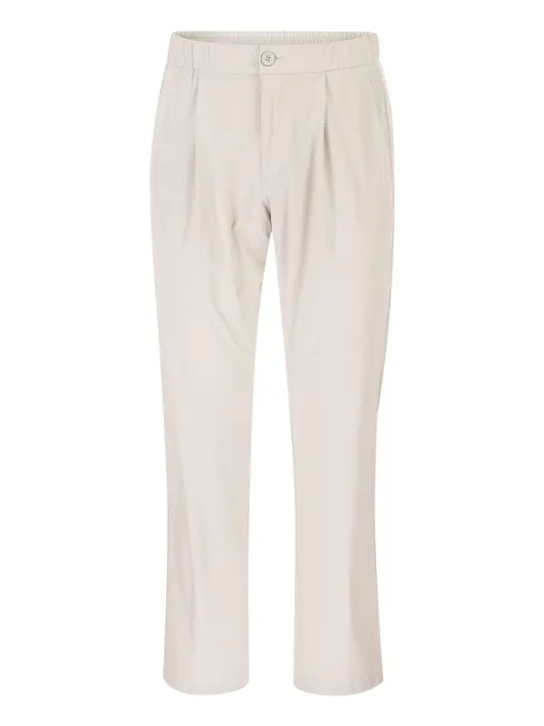 Herno Stretch Techno-nylon Jogger Trousers With Pleats - White