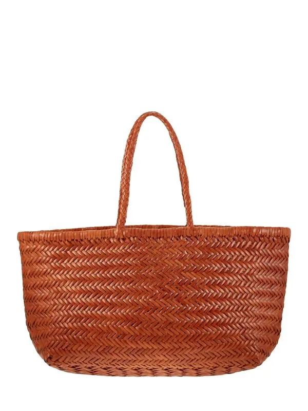 Dragon Diffusion Triple Jump Big Woven Leather Bag - Orange