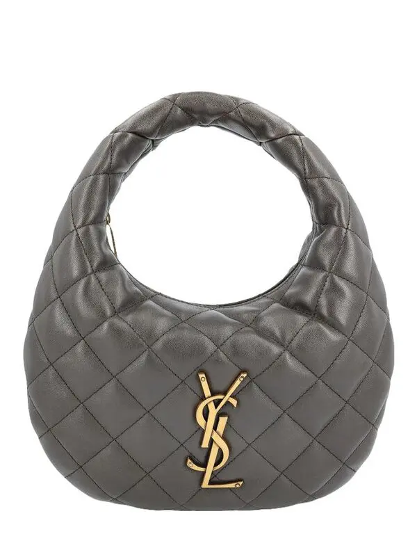 Saint Laurent Grey Quilted Lambskin Cassandre Tote Bag - Gray