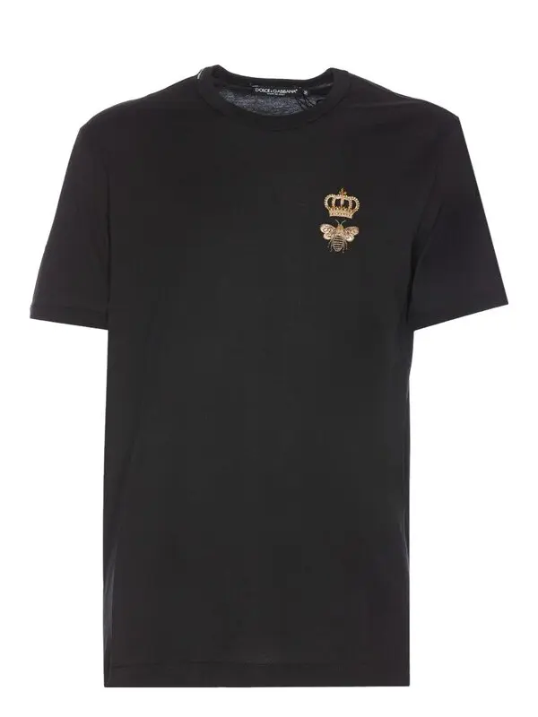 Dolce & Gabbana Embroidered Logo T-shirt - Black