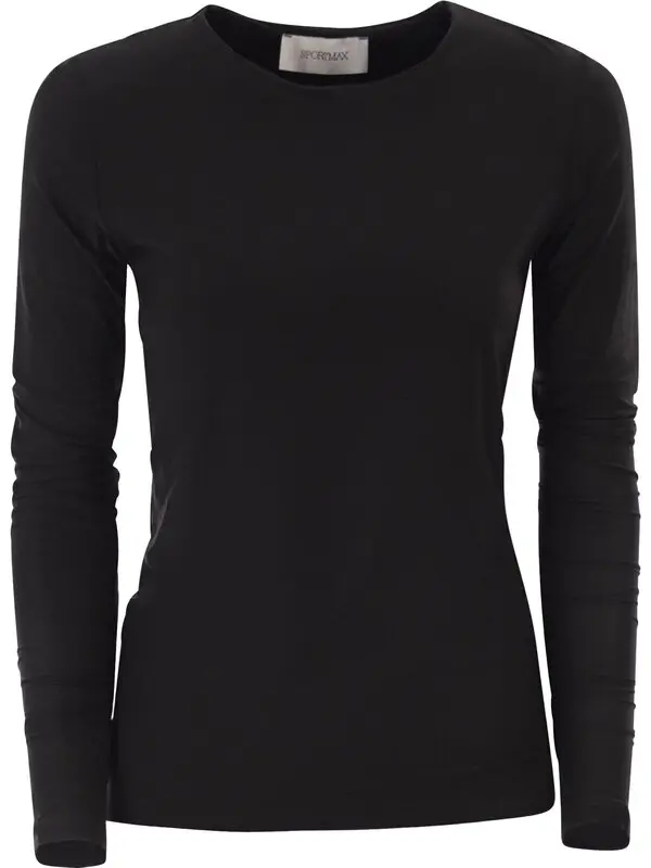 Sportmax Long-sleeved Jersey T-shirt - Black