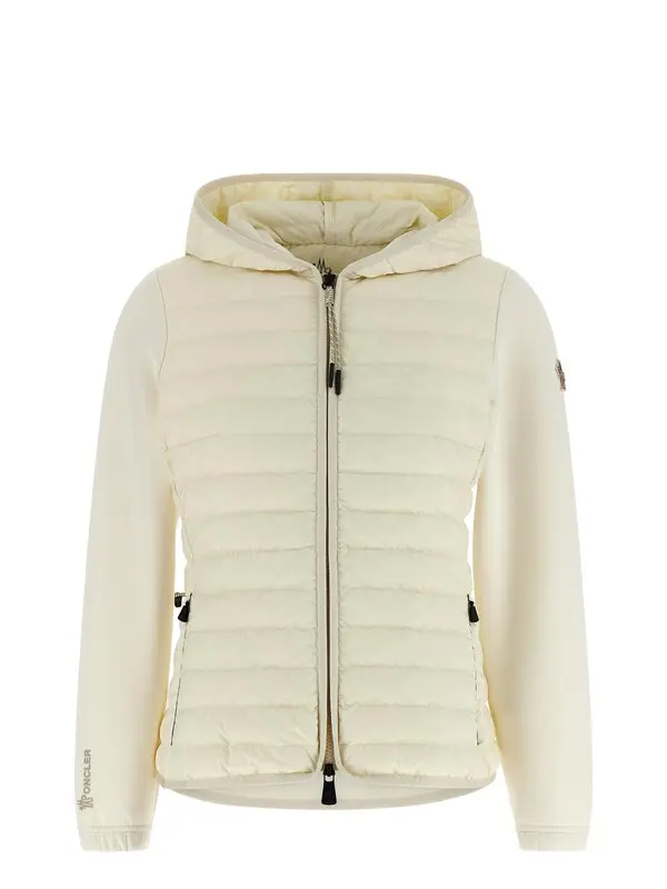 Moncler Quilted Down Padded Hoodie - White