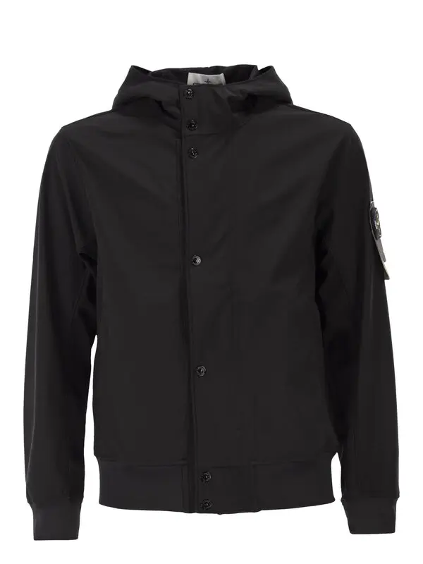 Stone Island Hooded Water-resistant Technical Jacket - Black