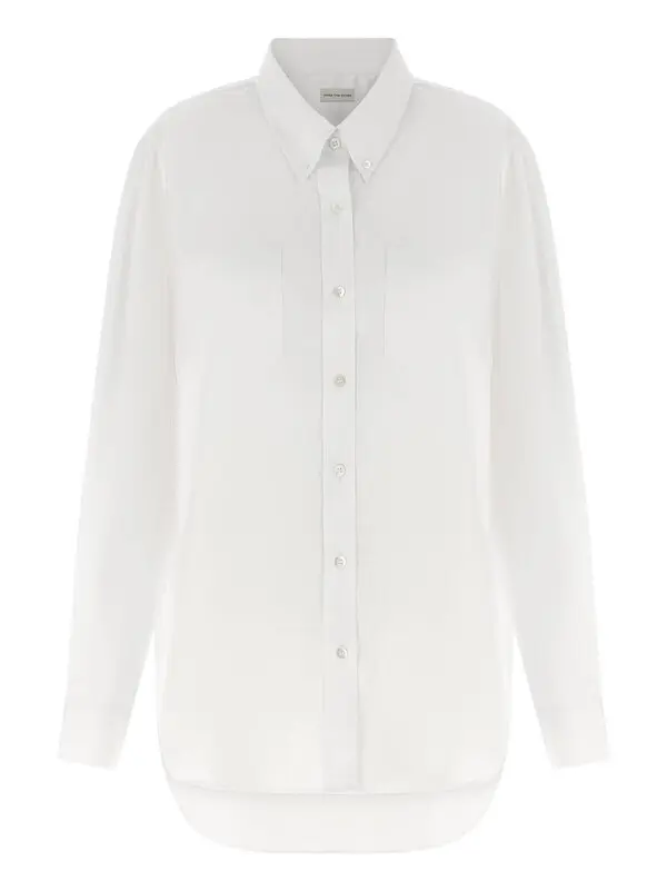 Dries Van Noten Cheers" Cotton Poplin Button-down Shirt - White