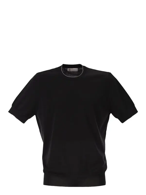 Brunello Cucinelli Short-sleeved Crew Neck Cotton Jersey - Black