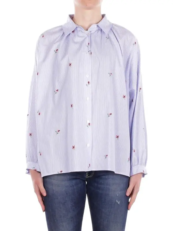 Max Mara Striped Cotton Shirt - Blue