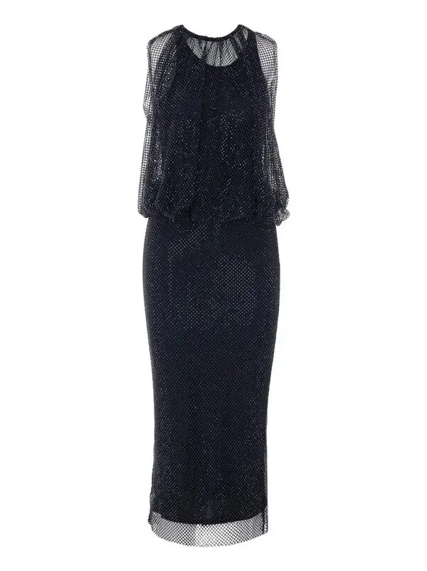 Sportmax Pappa Jersey Fitted Dress With Crystals - Black