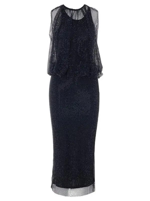 Sportmax Pappa Jersey Fitted Dress With Crystals - Black