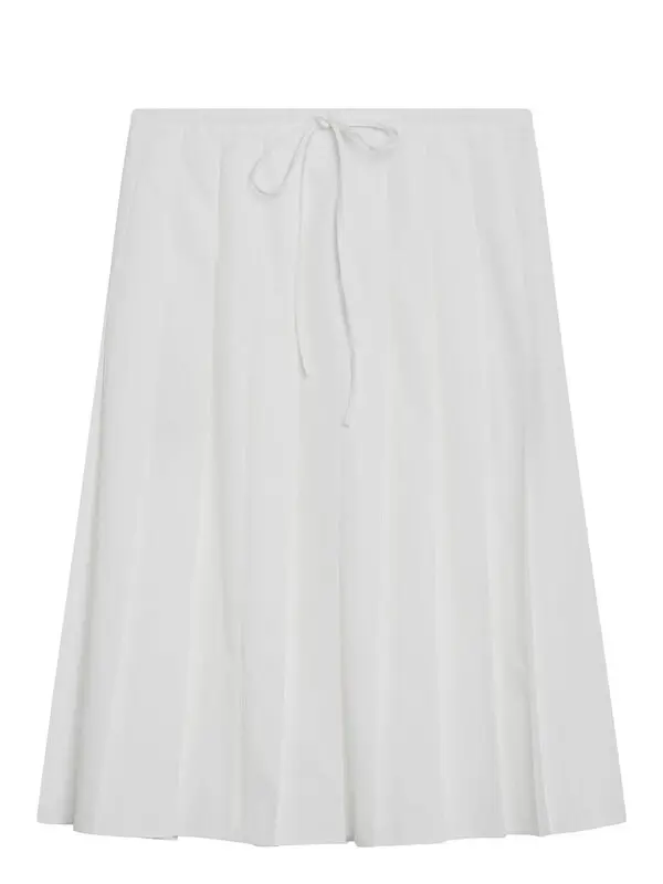 Prada Tiered Midi Skirt With Drawstring Waist - White