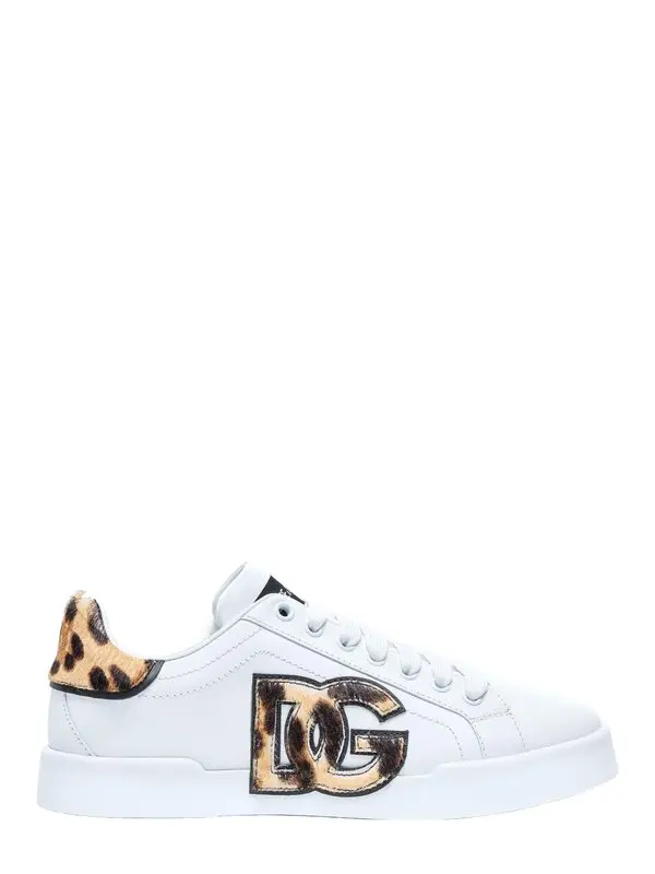 Dolce & Gabbana Portofino Light Strobel Sneakers With Leopard Print - Multicolor