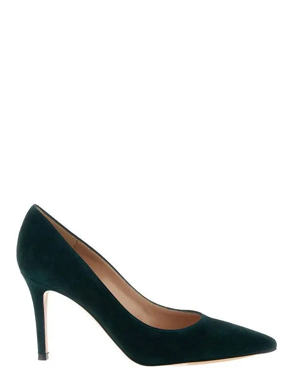 GIANVITO ROSSI Suede Pointed Toe Stiletto Pumps - Green