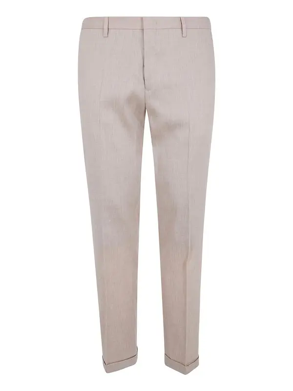 Paul Smith Tailored Linen Wool Blend Trousers - Brown