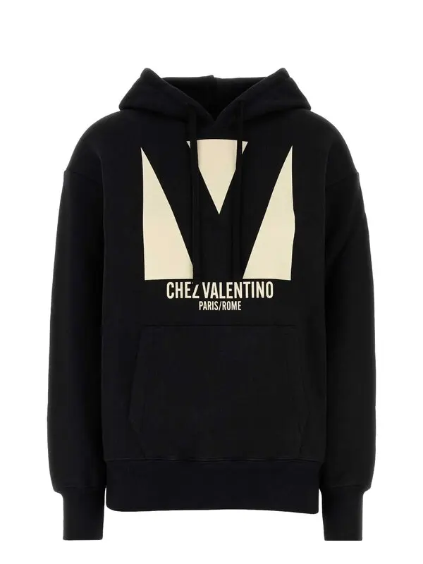 Valentino Garavani Cotton Logo Sweatshirt - Black