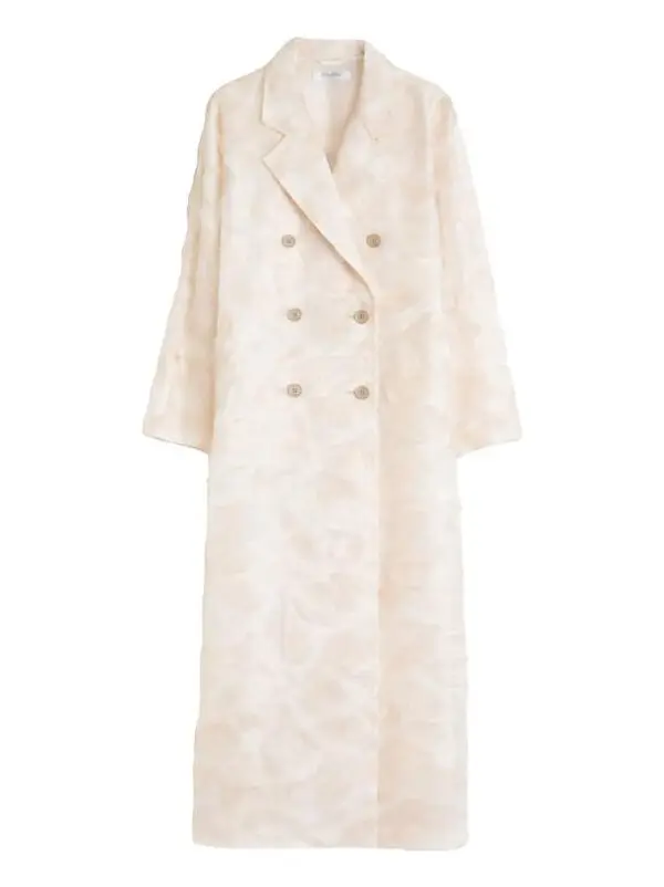 Max Mara Double Breasted Long Sleeve Coat - Cream