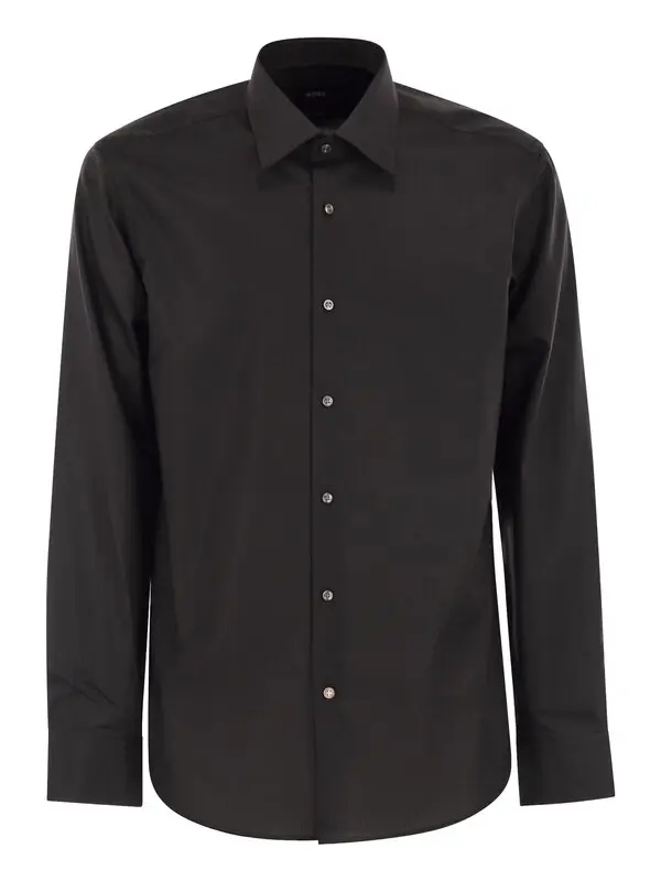 BOSS Regular Fit Shirt In Easy-iron Cotton Poplin - Black
