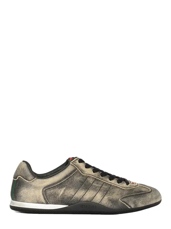 Gucci Calfskin Distressed Sneakers - Black