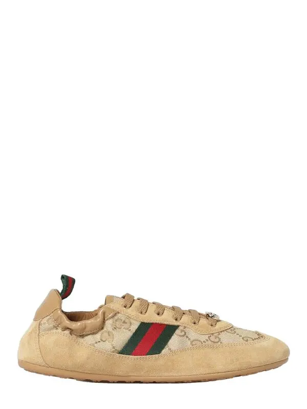 Gucci Calfskin Embossed Sneakers - Cream