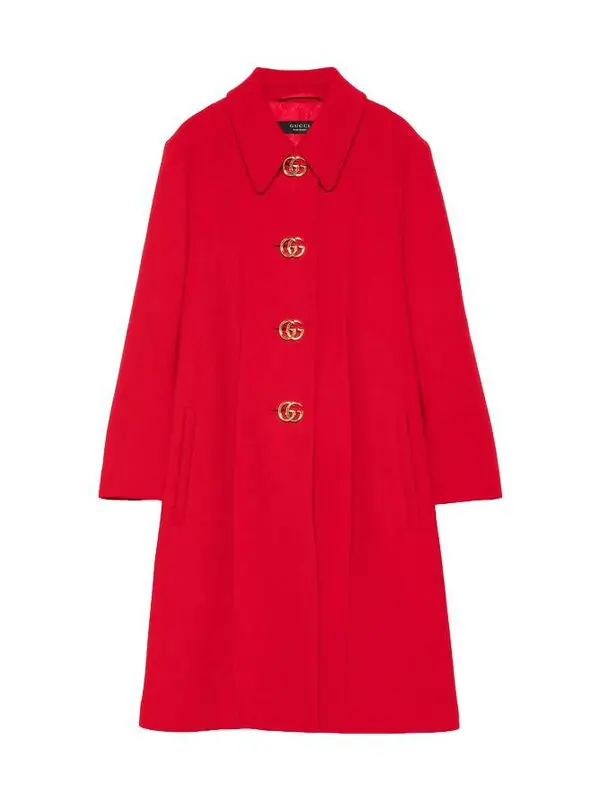 Gucci Single-breasted Wool Coat - Red