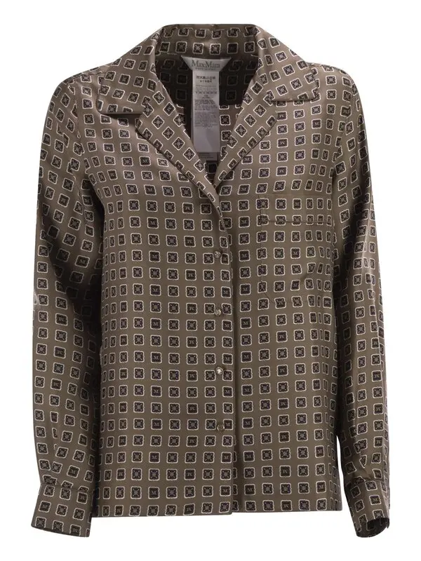 Max Mara Printed Silk Shirt - Brown
